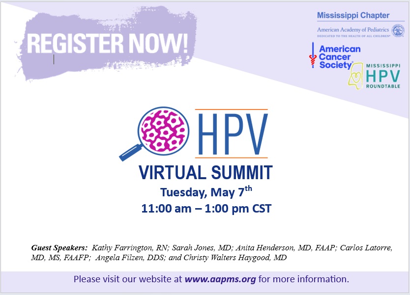 HPV Register Now Graphic | Mississippi Chapter, American Academy of ...